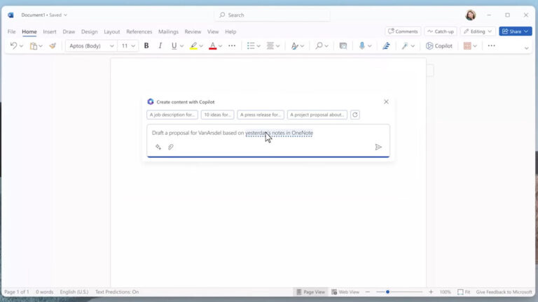 Assistente de IA: Microsoft 365 Copilot ajuda a escrever no word, criar ...